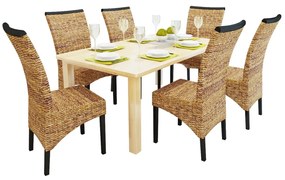 vidaXL Jídelní židle 6 ks abaka a masivní mangovníkové dřevo
