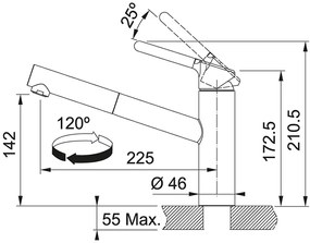 Franke FC 3055.031 ORBIT Dřezová baterie s vytahovací koncovkou, Chrom 115.0623.055