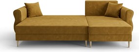 Rozkládací oboustranná sedací souprava do L SILVIANO 230x140 cm, hořčicová