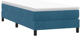 Postel Box Spring bez matrace tmavě modrá 90x210 cm samet 3315811