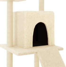 Škrabadlo pro kočky se sisalovými sloupky krémové 110 cm 172037