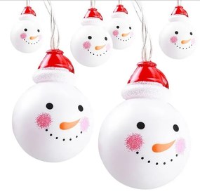 ACA Lighting LED dekorační girlanda - Sněhuláci, teplá bílá barva, 2xAA, 160 cm