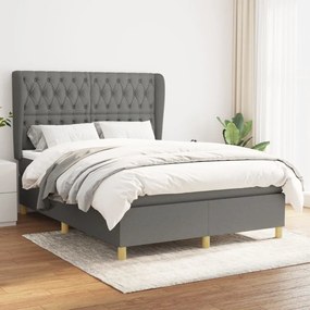 Box spring postel s matrací tmavě šedý 140 x 190 cm textil,  3128758