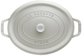 Staub Cocotte hrnec oválný 33 cm bílá lanýžová, 11033107