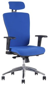 Kancelářské křeslo na kolečkách Office Pro HALIA CHR SP – s područkami a opěrkou hlavy Modrá 2621