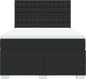 Box spring postel s matrací černá 140 x 190 cm umělá kůže 3290720