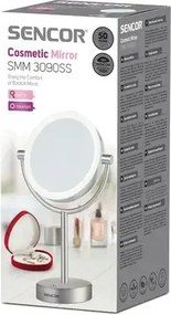 SENCOR SMM 3090SS Oboustranné kosmetické zrcátko / 18 cm / LED osvětle