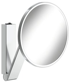 Keuco iLook move - Kosmetické zrcátko s LED osvětlením, trojrozměrné nastavitelné rameno, 5x zvětšení, ø 212 mm, chrom 17612019004