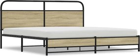 Kovový rám postele bez matrace dub sonoma 180 x 200 cm 3318689