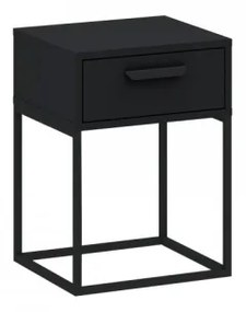 Noční stolek Cypis 3, Barva: černá / bílá