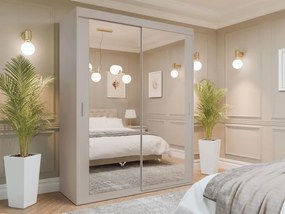 Zrcadlová šatní skříň Sitingo 160 V, Barva: kašmír