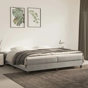 Rám postele s boxspringem světle šedý 200 x 200 cm samet 3120790