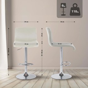 Barová židle Hoover samet C – krémová
