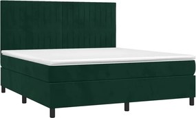 Box spring postel s matrací tmavě zelená 160x200 cm samet 3143154