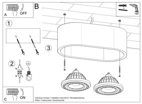 Stropní svítidlo Basic 2, 1x dřevěné stínítko