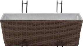 vidaXL Balkonové závěsné ratanové truhlíky sada 2 ks, 50 cm, [41087] Barva: Hnědá