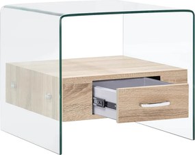 Konferenční stolek se zásuvkou 50 x 50 x 45 cm tvrzené sklo 284724
