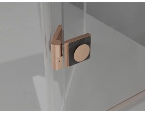 Mexen Lunar T, sklápěcí levý sprchový kout 140 x 70 cm, 8mm čiré sklo, profil měděná matná, 834T-140-070-65-00-L