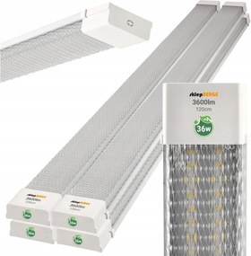 4x LED svítidlo pro přisazenou montáž 36W 120cm 4000k