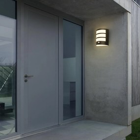 BRI 3795015 LED nabíjecí nástěnné svítidlo, venkovní, pohybové čidlo, soumrakový senzor, IP44, černá - BRILONER