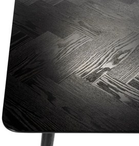 White Label Černý jasanový jídelní stůl WLL FABIO 180 x 90 cm