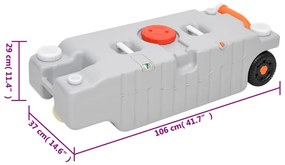 Nádrž na vodu na kolečkách pro kempování 75 l šedá