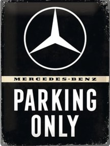 Plechová cedule Mercedes parking only