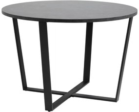 OnaDnes -20% Scandi Černý mramorový kulatý kovový jídelní stůl Calvin 110 cm
