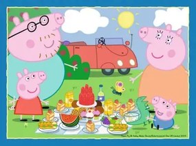 Ravensburger Prasátko Peppa 4 v 1 - 12+16+20+24 dílků / od 3 let