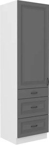 Kuchyňská skříňka Stilo 60 DKS-210 3S 1F korpus bílá, dvířka šedá DUST