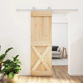 Posuvné dveře s kováním 70 x 210 cm masivní borové dřevo,  3203116