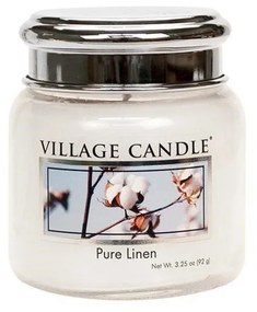 VILLAGE CANDLE Svíčka Village Candle - Pure Linen 92 g, bílá barva, sklo, kov, vosk