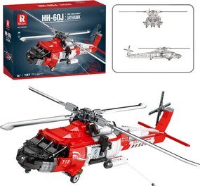 LEAN Toys Stavebnicové kostky – Záchranný vrtulník HH-60J Jayhawk, 1137 dílů
