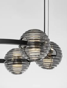 LED stmívatelný černo-zlatý moderní lustr Las