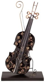 Prestižní zlatá kovaná dekorace housle Antonius Stradivarius 60cm vysoká