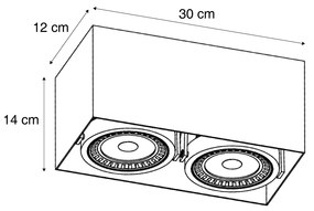 Moderní přisazený reflektor černý vč. stmívatelné LED 2-světla - Dionysos