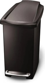 Pedálový odpadkový koš simplehuman – 10 l, úzký, černý plast