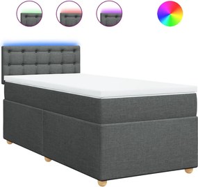 Box spring postel s matrací tmavě šedá 100 x 200 cm textil 3288906