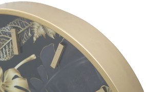 Nástěnné hodiny Mauro Ferretti Artova, 40x6 cm, černá/zlatá