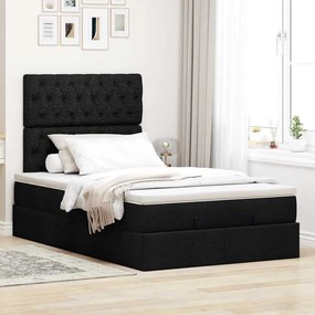 Osmanský rám postele s matrací černá 120x190 cm textil 3314074