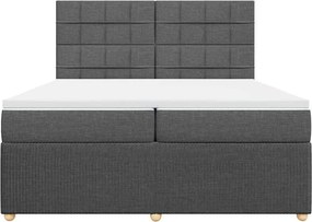 Box spring postel s matrací tmavě šedá 200x200 cm textil 3294464