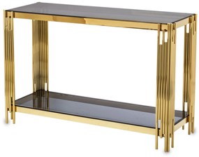 Konzolový stolek zlatý se sklem 138583