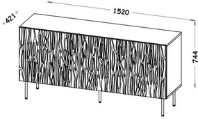 Komoda Jungle 152 cm černá