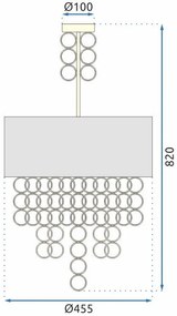 Toolight - Závěsná lampa 45cm 3xE27 APP683-3CP, černá-zlatá, OSW-05340