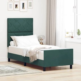 Postel s boxspringem s čelo Tmavě zelená 80 x 200 cm samet 3344972