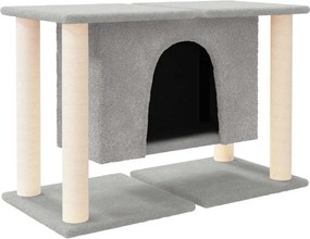 Škrabadlo pro kočky se sisalovými sloupky světle šedé 50 cm 171658