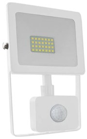 ACA Lighting LED venkovní reflektor Q 20W/230V/6000K/1760Lm/110°/IP66, pohybový senzor, bílý