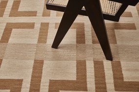 Ručne viazaný kusový koberec Leonidas DESP P124 Beige Mix, 140x200, béžová, hnedá, chodba / predsieň, Diamond Carpets India