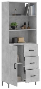 Skříň highboard betonově šedá 69,5x34x180 cm kompozitní dřevo,  3190025