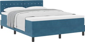 Postel s boxspringem s matrací Tmavě modrá 160 x 200 cm samet 3339120